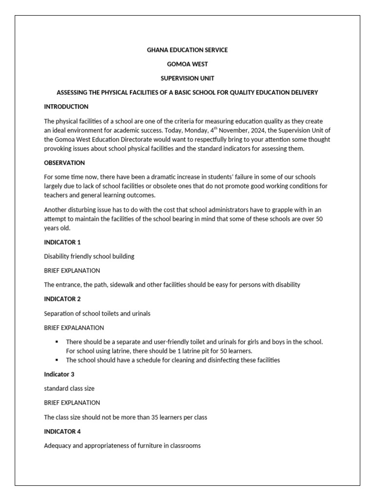 Functional School Physical Facilities | PDF | Classroom | Learning