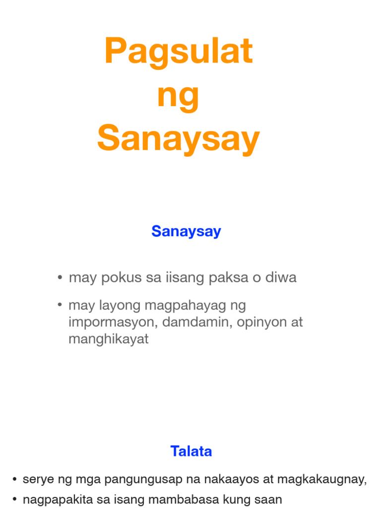 (Reviewer) Pagsulat NG Sanaysay | PDF