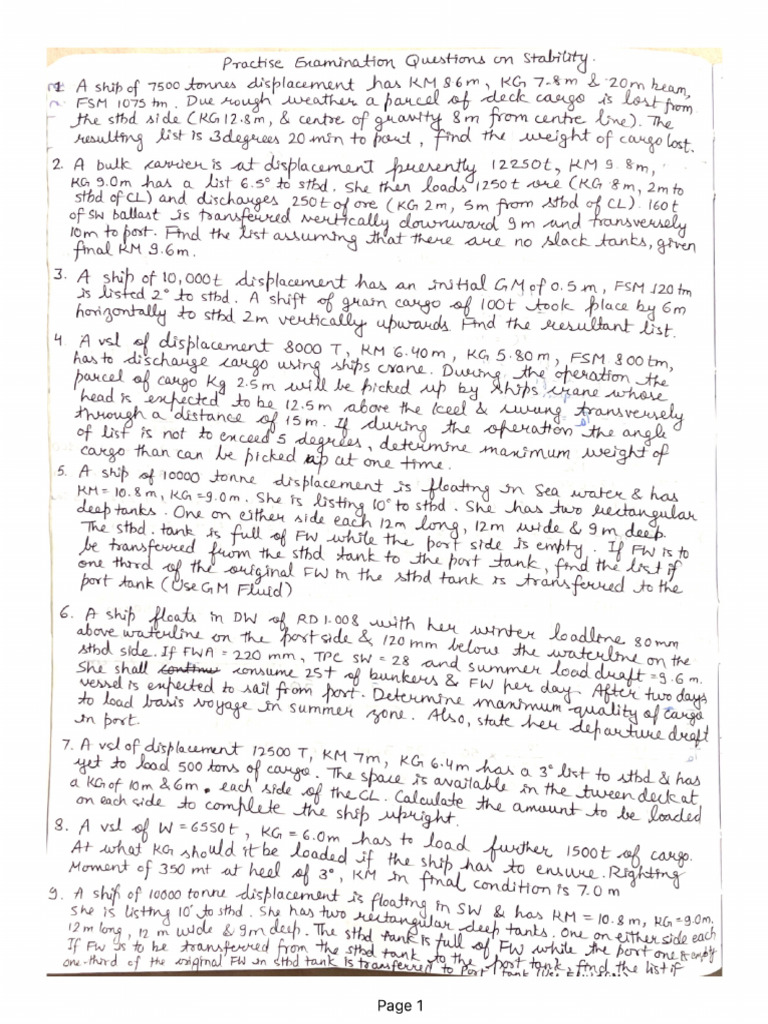 Stability Exam Questions | PDF