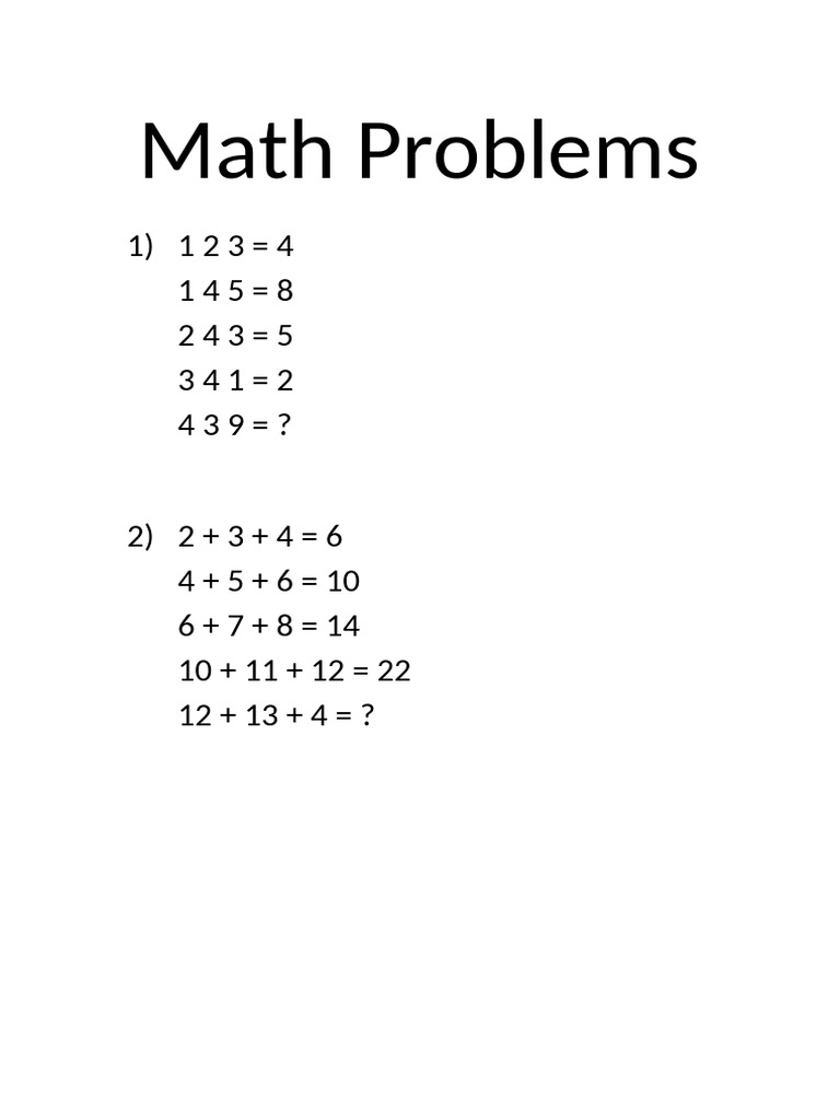 Math Problems | PDF
