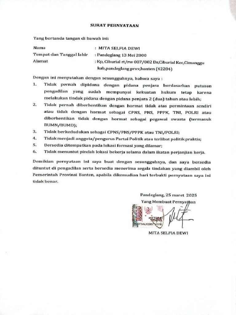 Pernyataan Mita | PDF