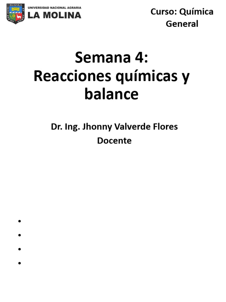 Semana 4 QG-v2_V | PDF | Redox | Estequiometría
