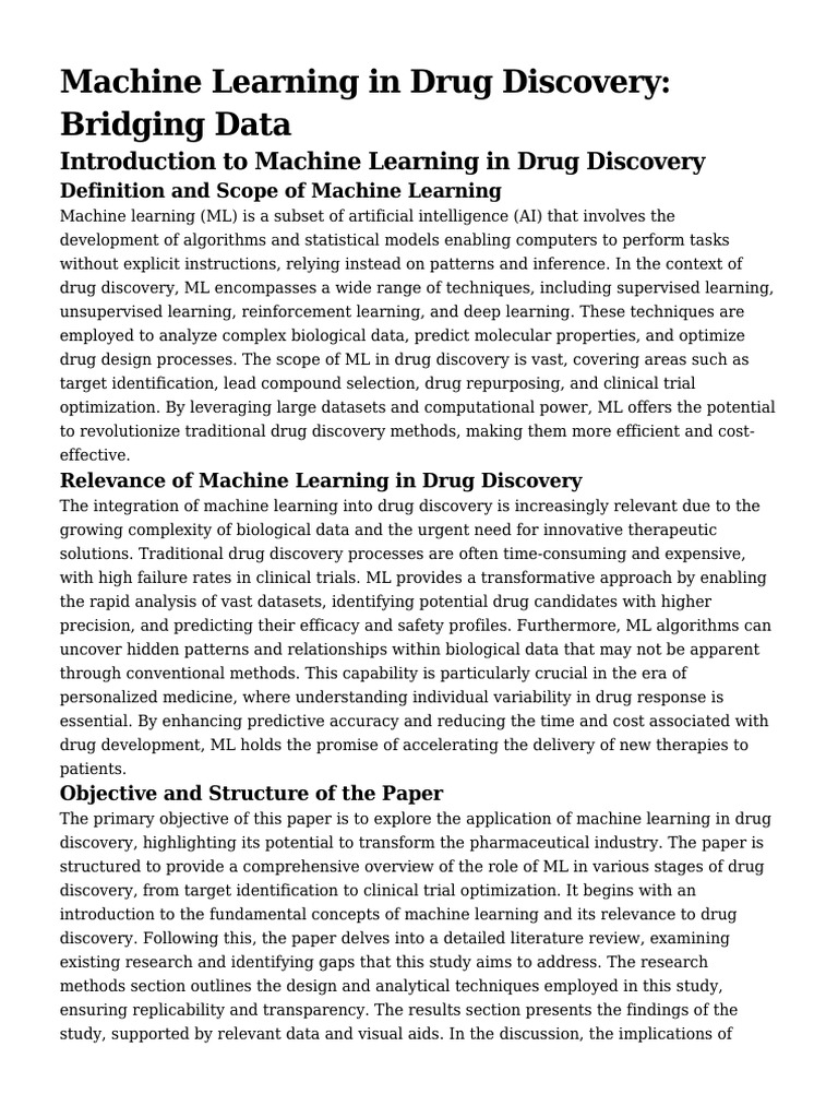 Machine Learning in Drug Discovery - Bridging Data | PDF | Machine ...