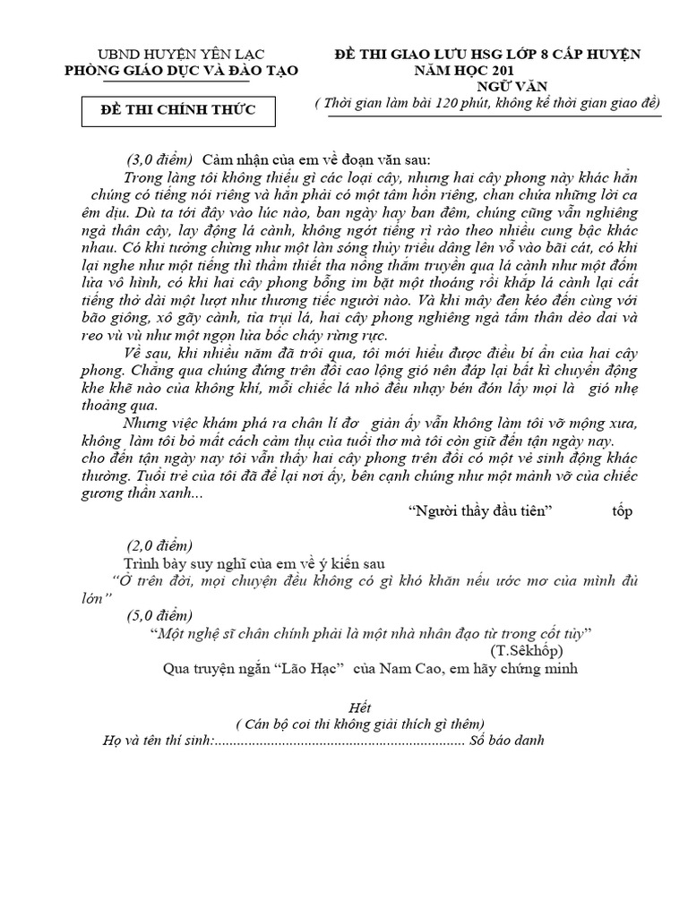 Tailieuxanh de Thi Chon Hoc Sinh Gioi Cap Huyen Mon Ngu Van 8 Nam 2016 2017 Co Dap An Phong GD ...