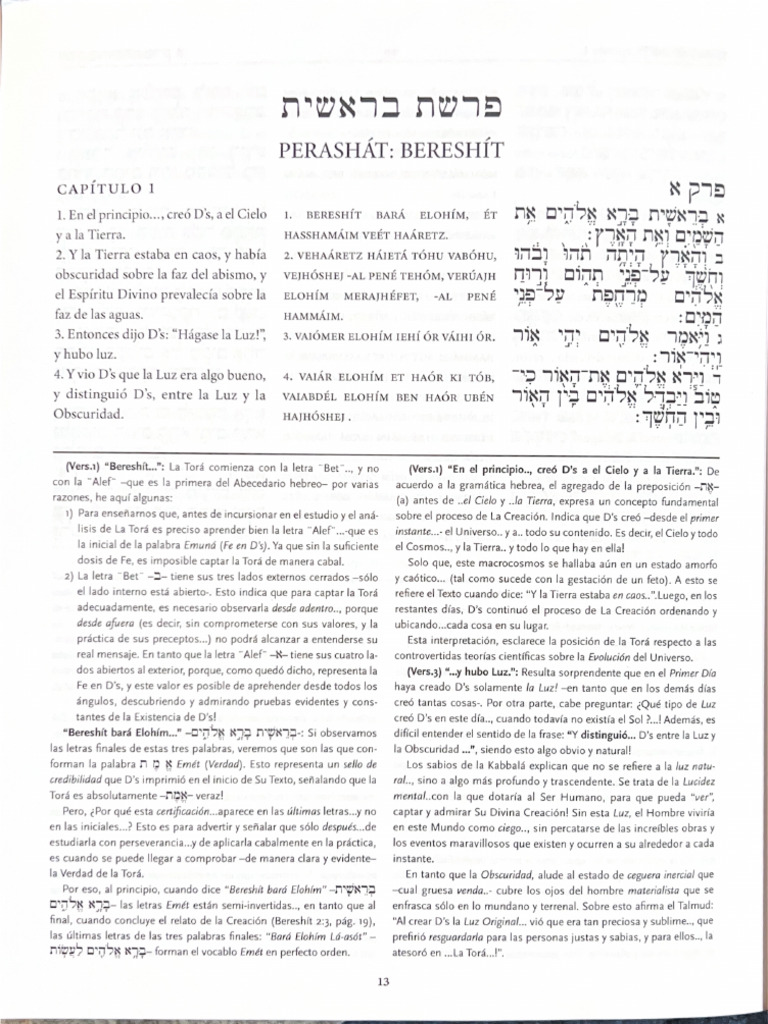Perashát Bereshít | PDF