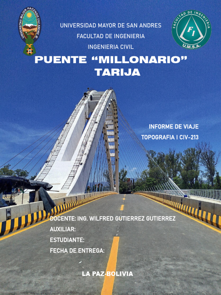 Informe de Tarija | PDF | Puente | Ingeniero civil