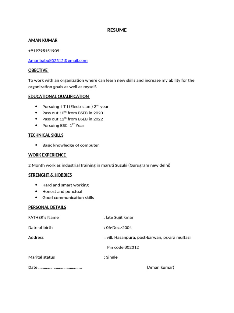 Resume: Aman Kumar | PDF