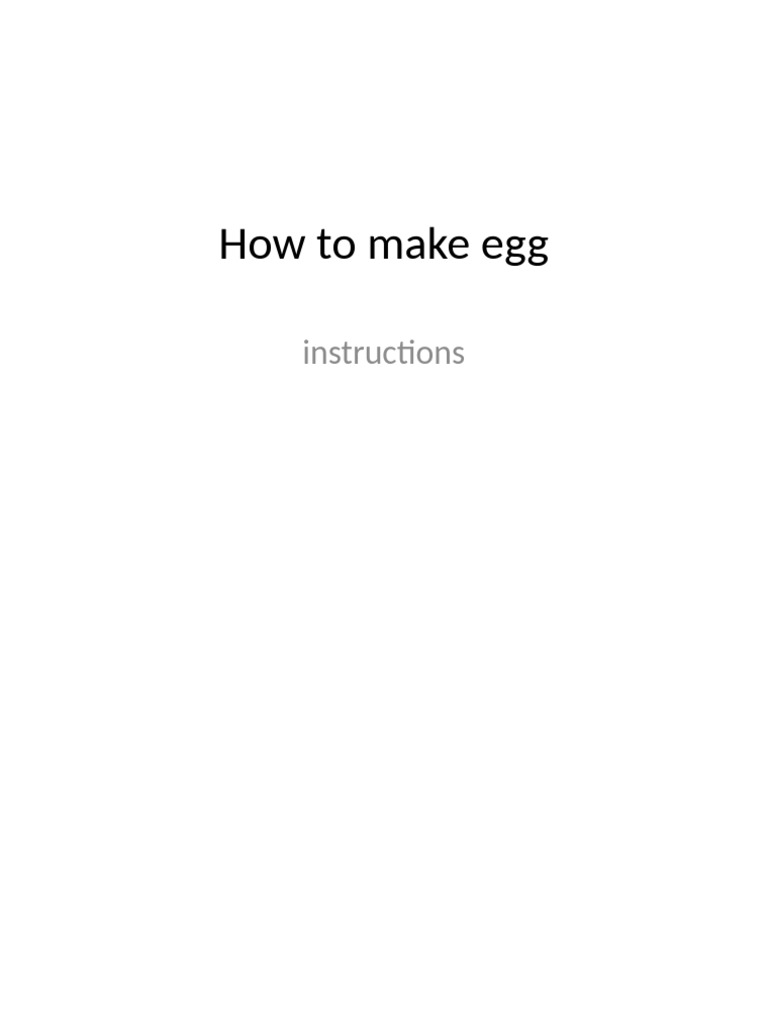 Simple Egg Cooking Guide | PDF