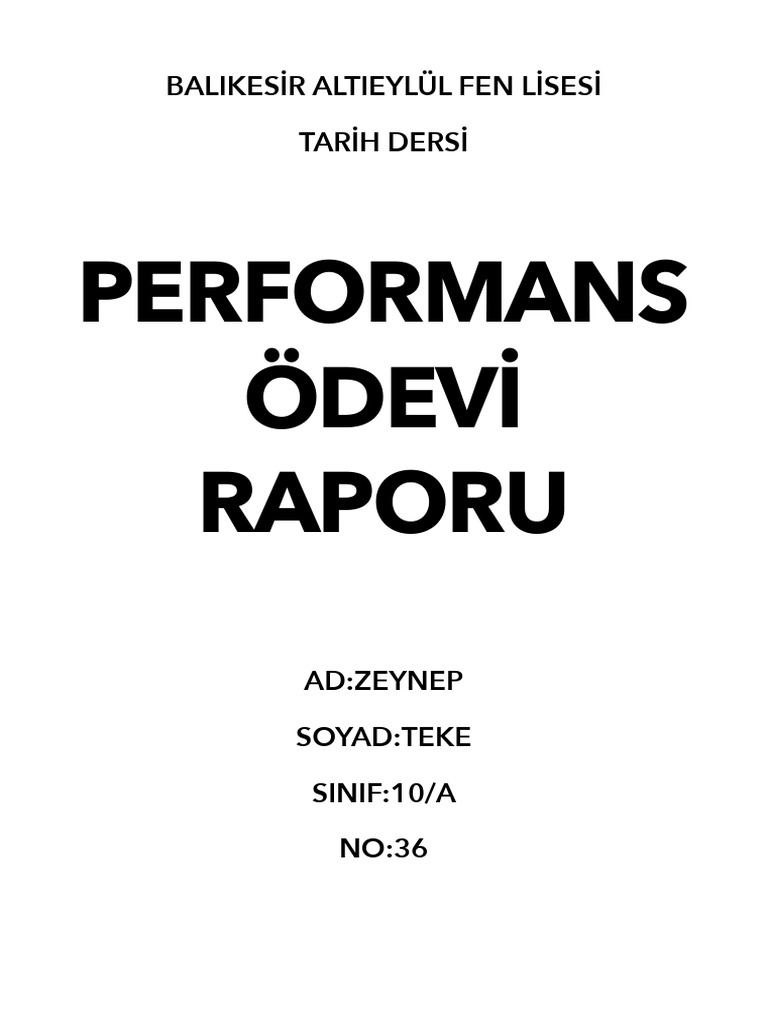Tarih Performans 10 | PDF