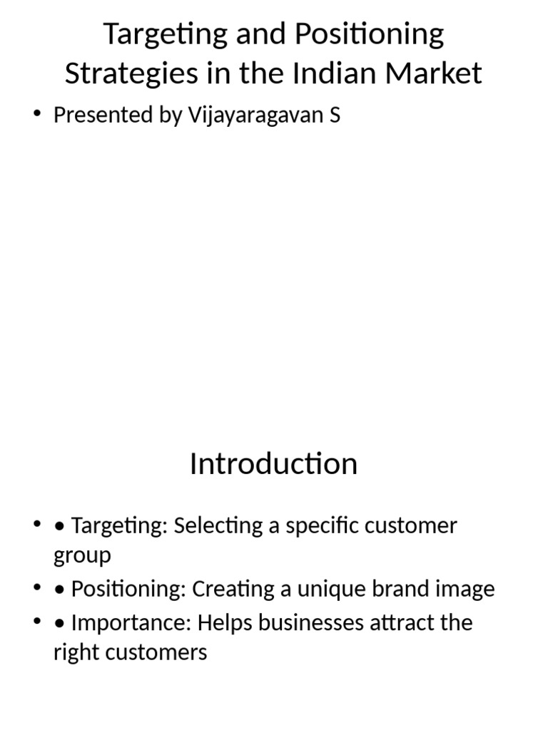 Targeting and Positioning Strategies | PDF