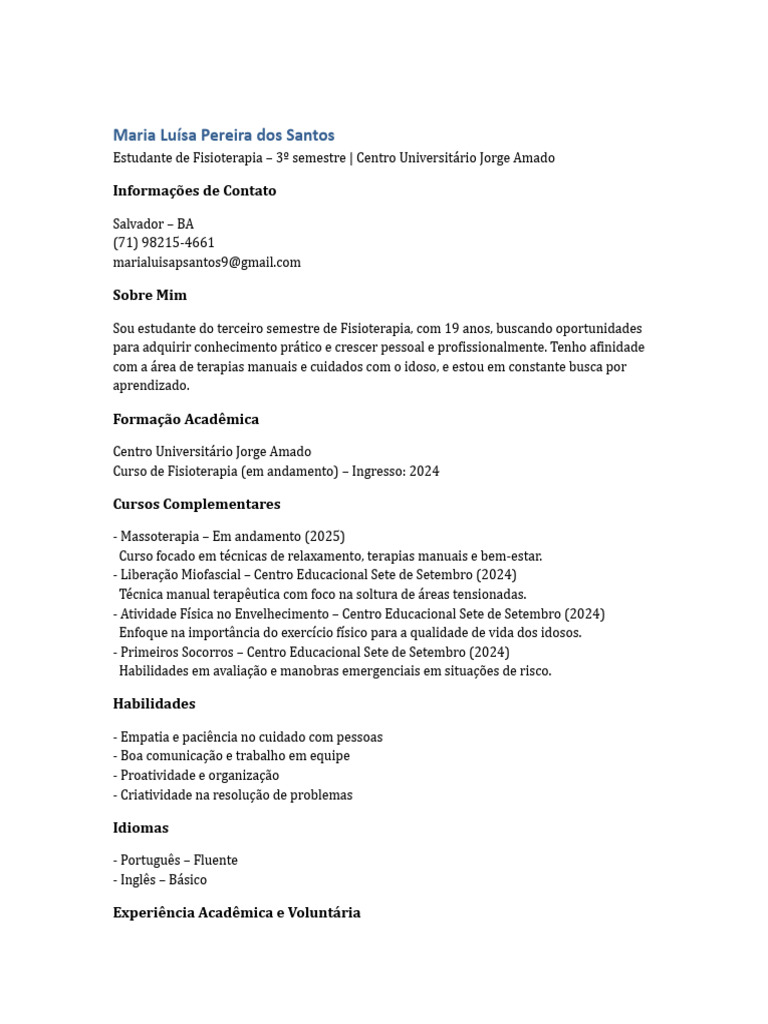 Curriculo_Maria_Luisa | PDF