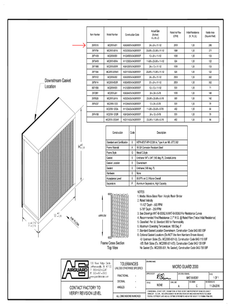 AIRGUARD HEPA Micro-Guard-2000-C-Style-Box-99.97 | PDF