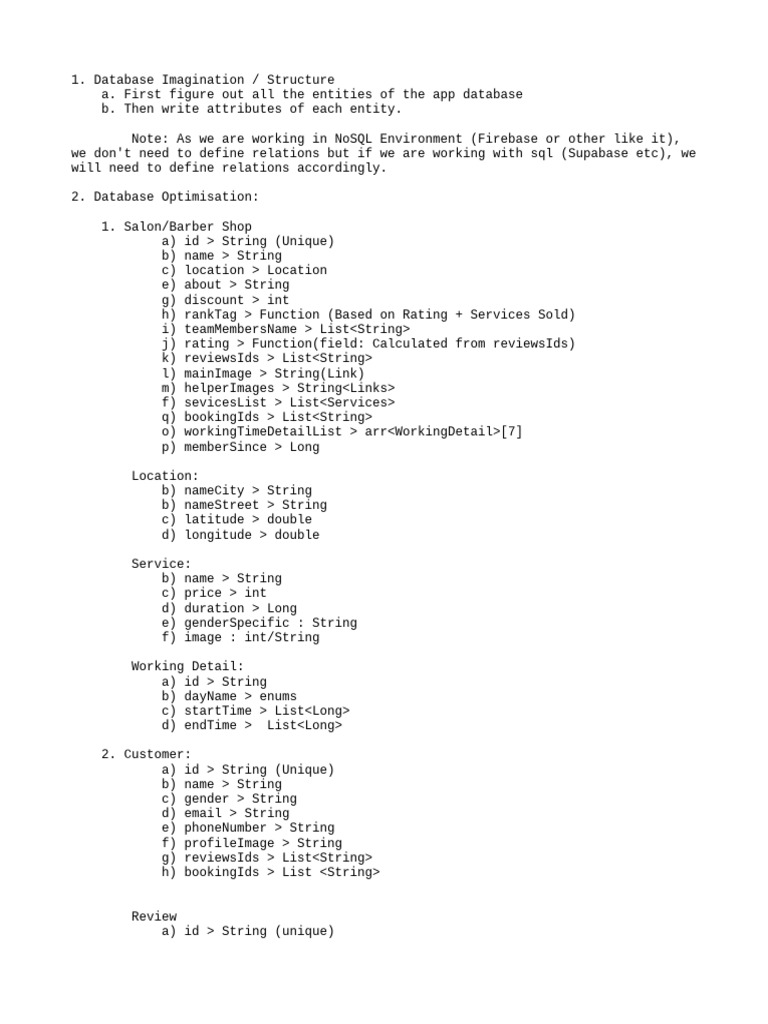 App Database Structure and Costs | PDF | Data Management