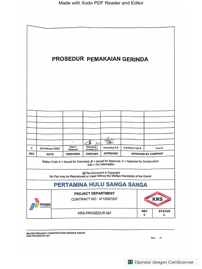 (M320) Sosialisasi Prosedur Pemakaian Gerinda | PDF