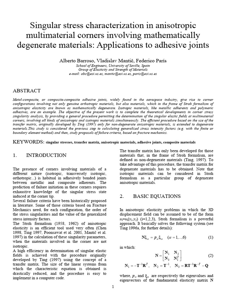 Singular stress characterization | PDF | Eigenvalues And Eigenvectors | Elasticity (Physics)