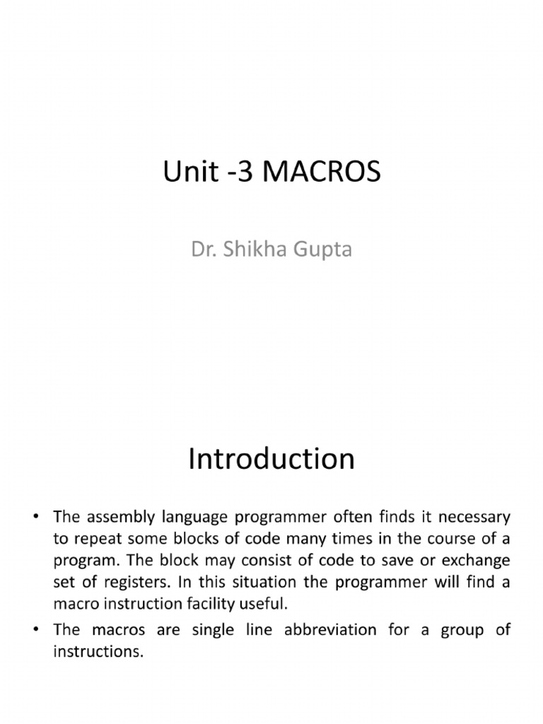 03-Unit3 Macros New | PDF