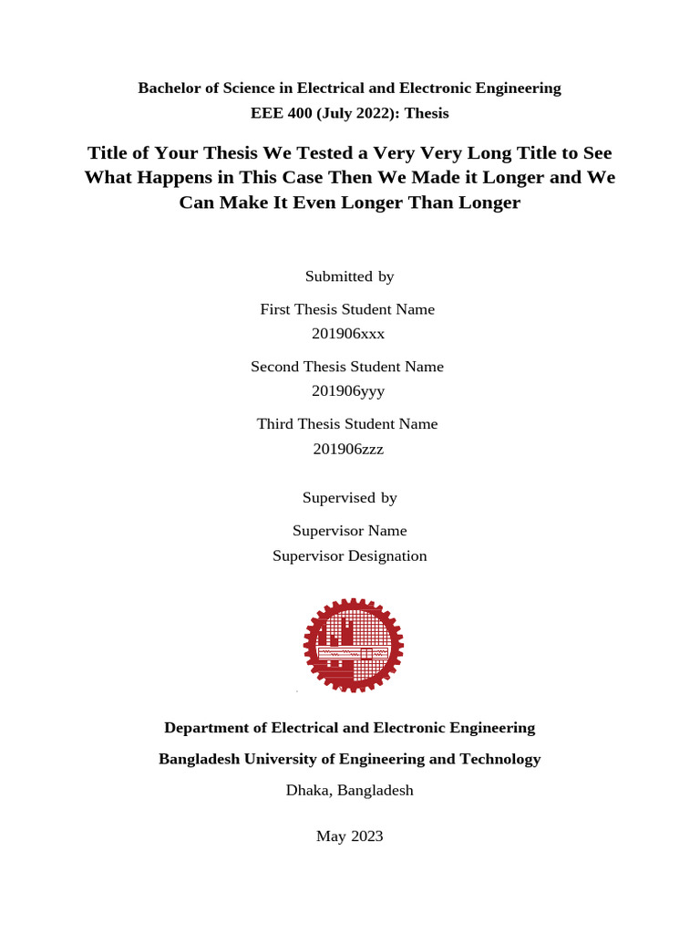 BUET Thesis Template Guidelines | PDF