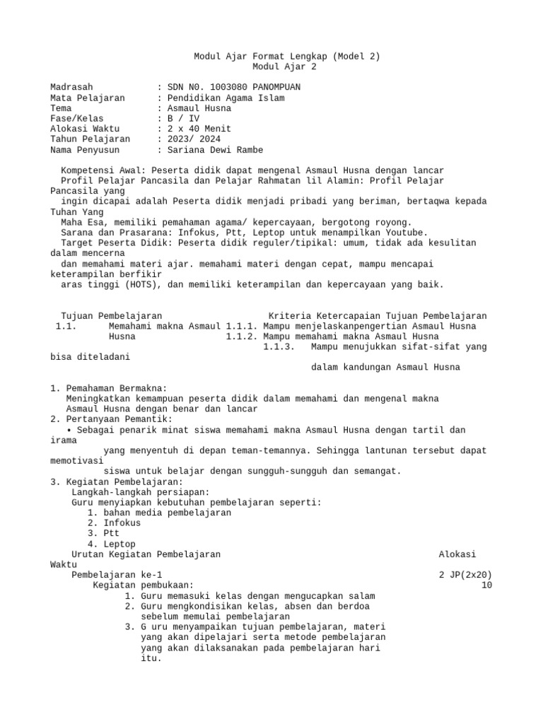 Modul Ajar 2 Tanda Tangan Kepsek PDF | PDF