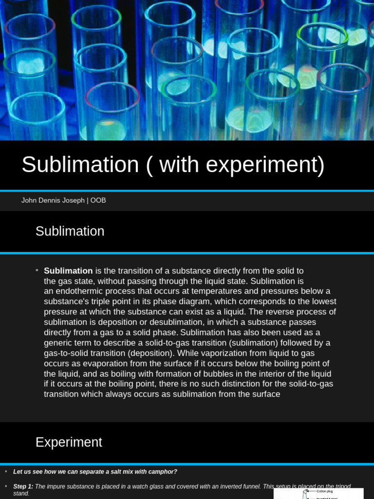 Sublimation (With Experiment) | PDF
