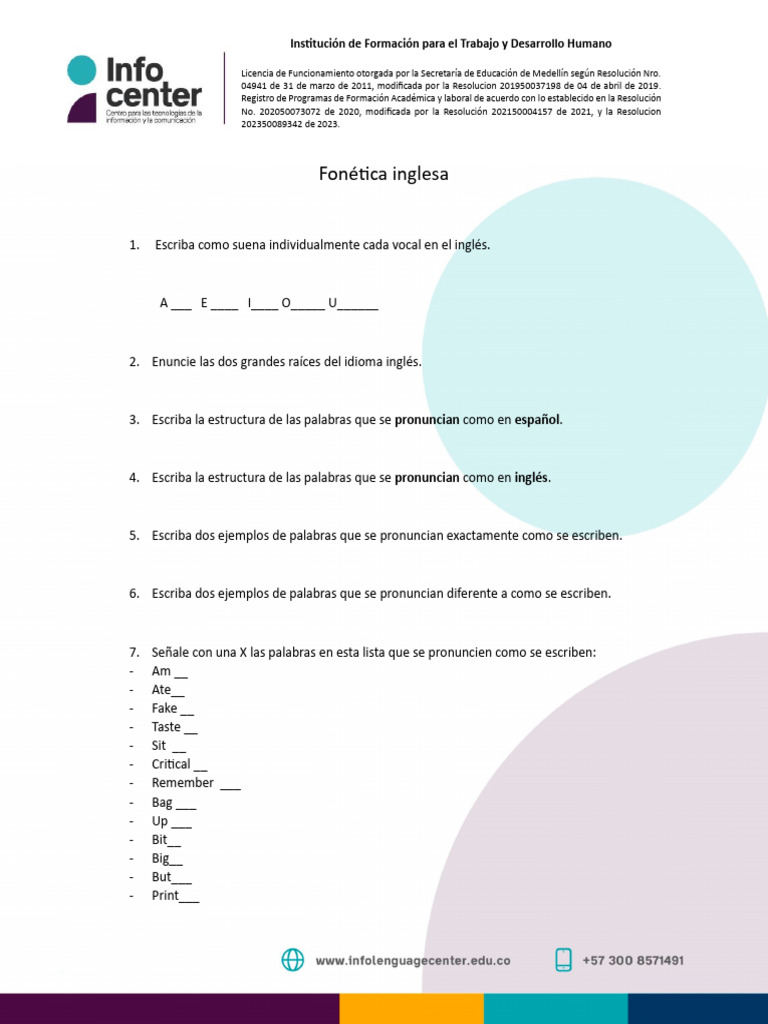 Ejercicio1 (Fonética) | PDF | Lingüística | Comunicación humana