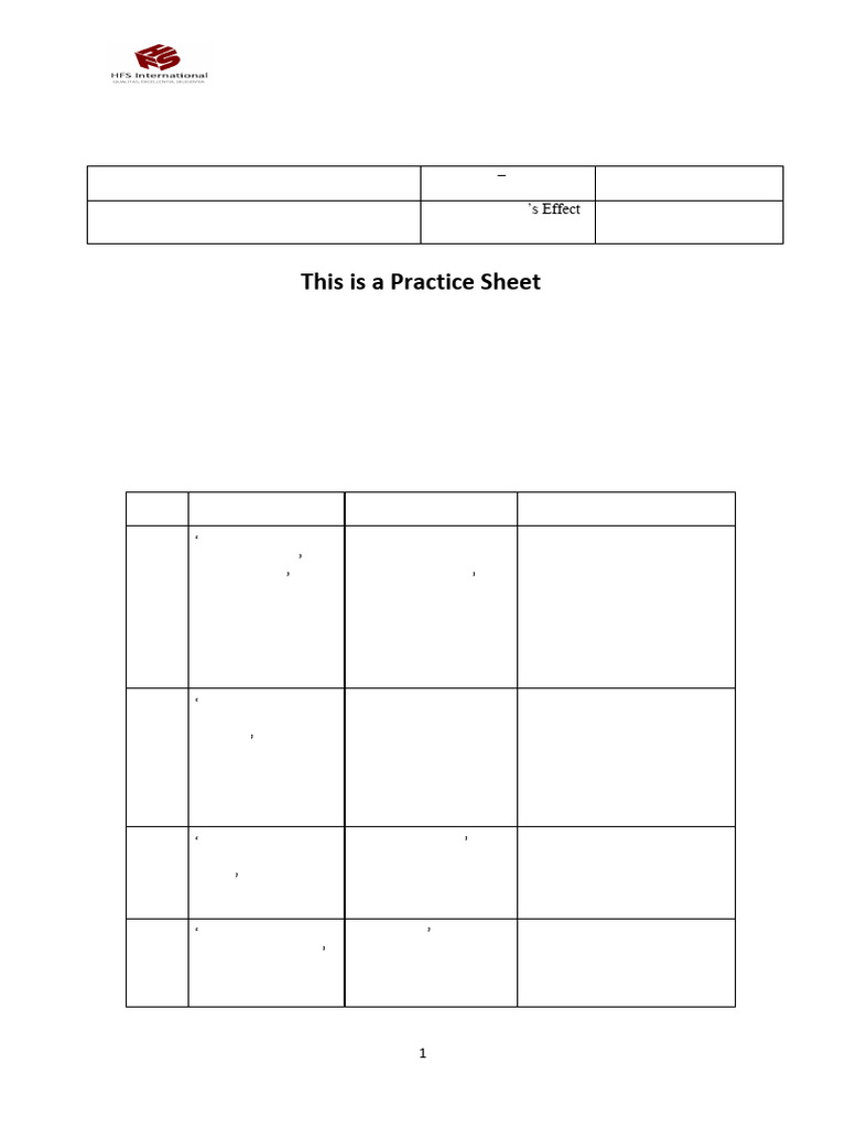 Writer's Effect Practice Worksheet | PDF