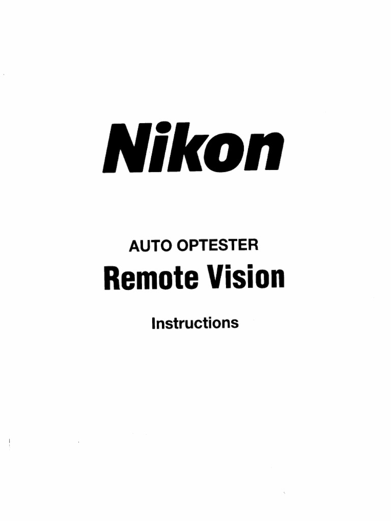 Nikon Remote Vision | PDF