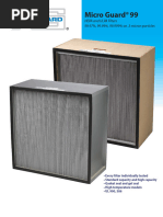 Product Sheet Camfil Megalam HEPA and ULPA Mini Pleat Panel Air Filter ...