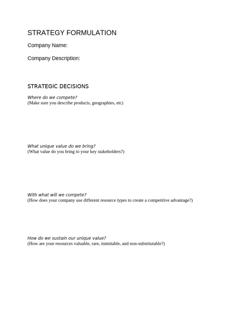 Module 1 Assignment Formulating A Strategy | PDF