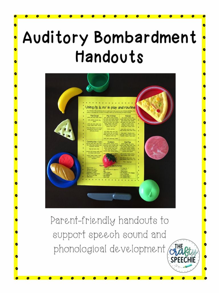 ParentFriendlyAuditoryBombardmentHandoutsSpeechSoundsandPhonology 1 | PDF