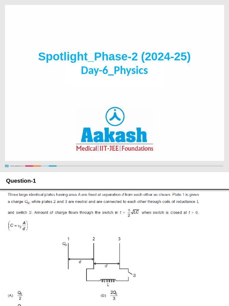 Spotlight Phase-2 (2024-25) Day-6 PPT Physics | PDF