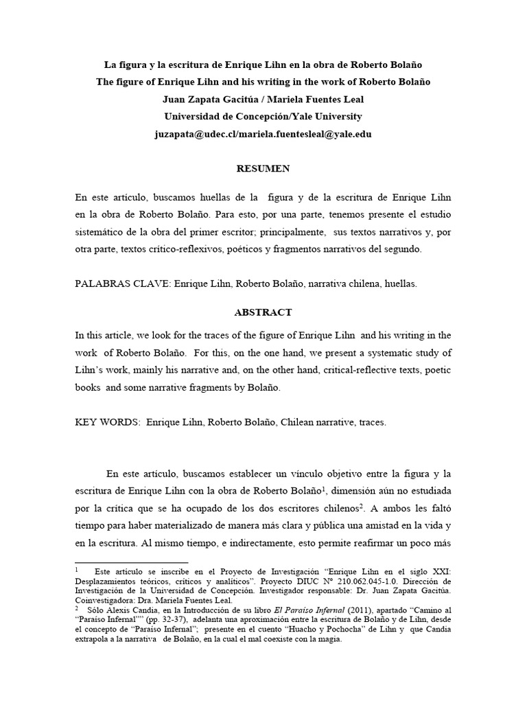 La_figura_y_la_escritura_de_Enrique_Lihn | PDF | Chile | Novelas