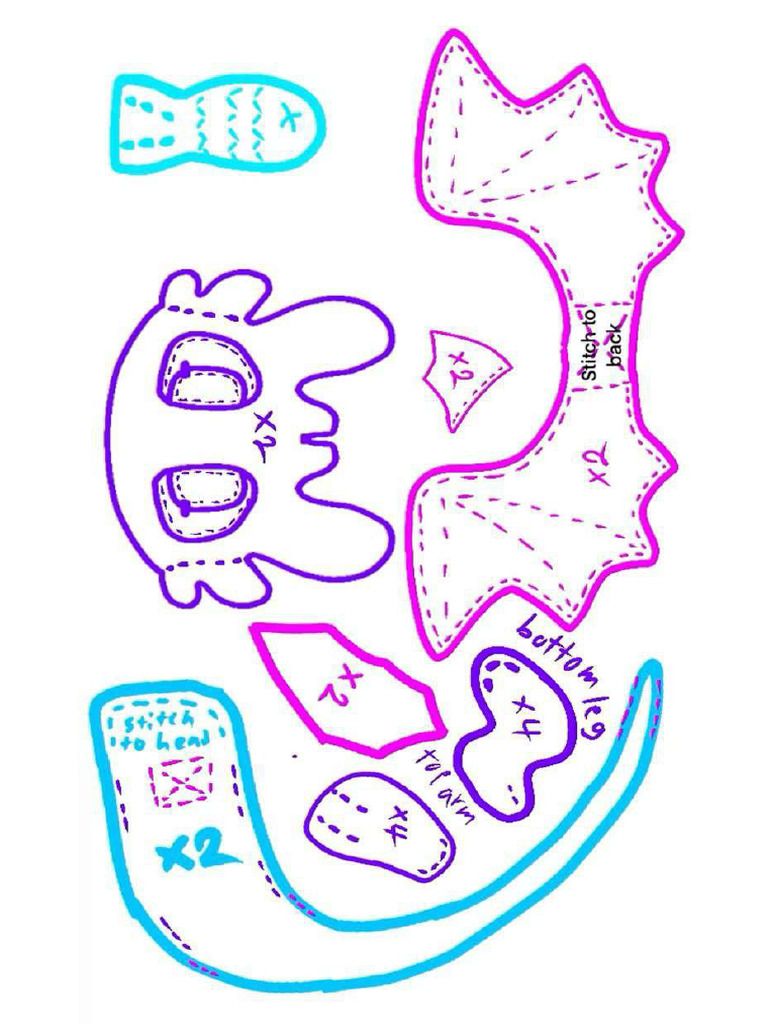 FREE Simple Toothless Plushie Pattern - Plushie Patterns, Cute Sewing ...