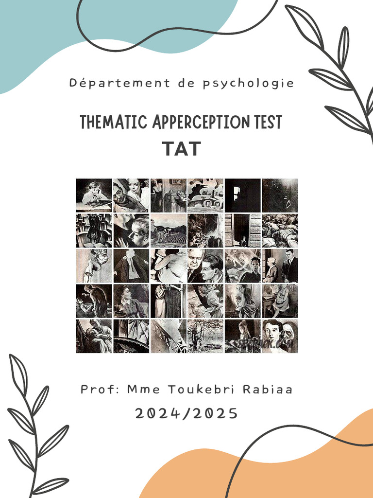 Département de Psychologie: Thematic Apperception Test | PDF