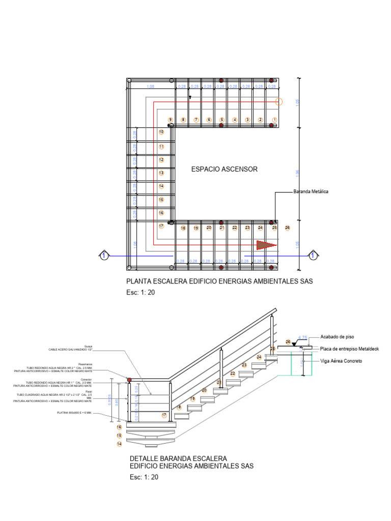 DETALLE BARANDA ESCALERA EDIFICIO ENERGIAS AMBIENTALES-Modelo | PDF