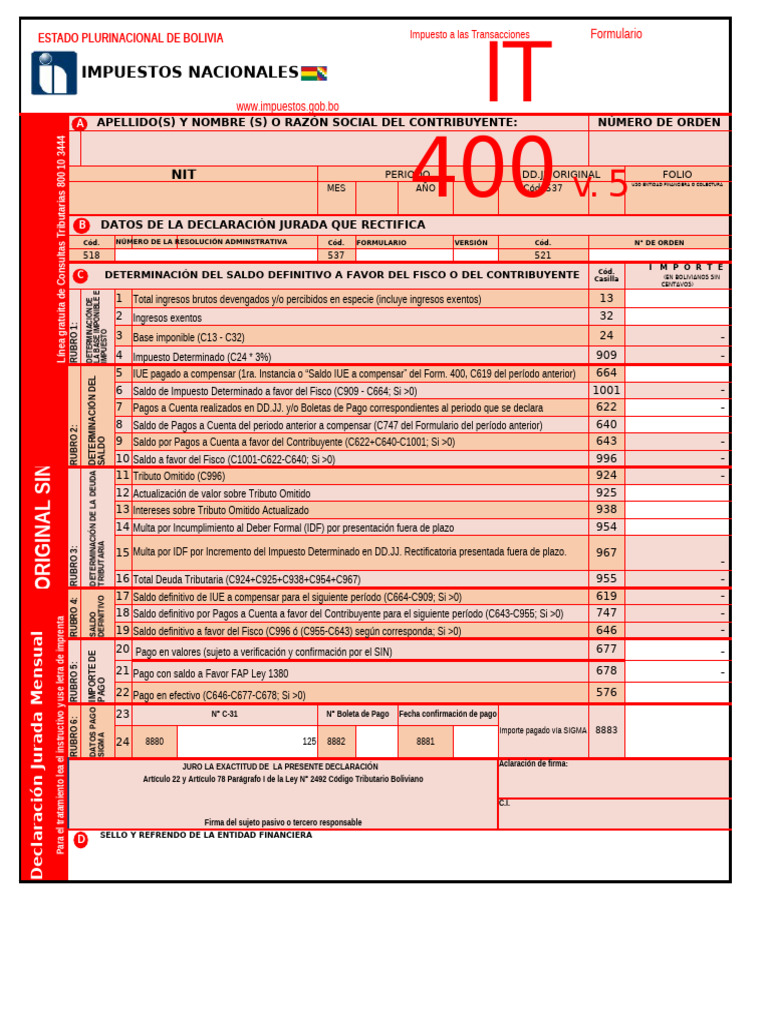 Formulario 200 - v5 y 400 v5 | PDF | Impuesto al valor agregado | Impuestos