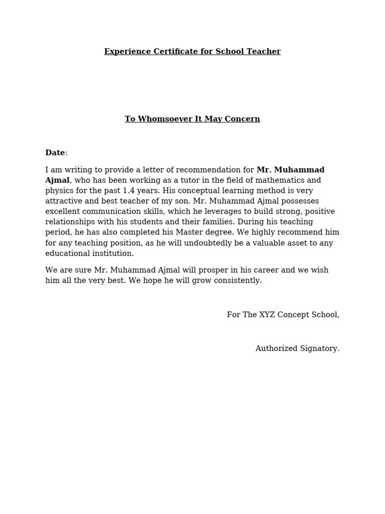 Experience Latter | PDF