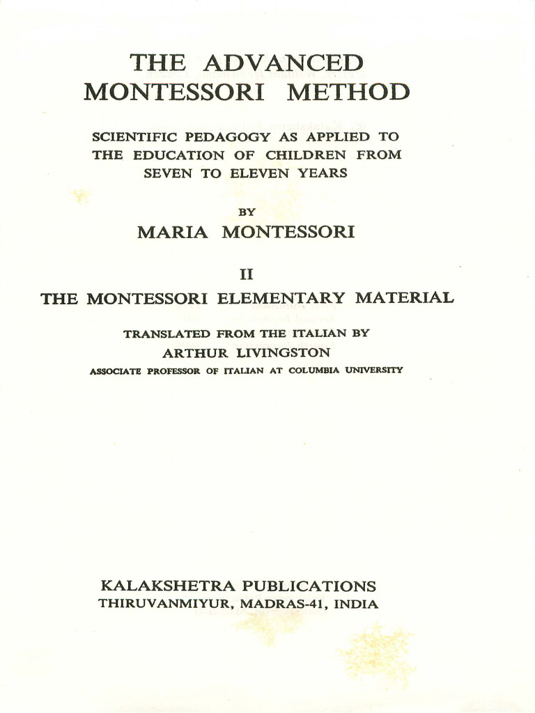 Advanced Montessori Method Vol 2 | PDF