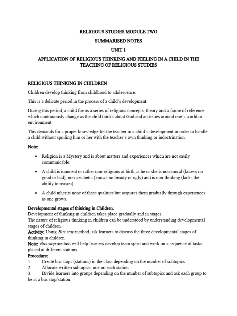 Religious Studies Summary Module 2 | PDF