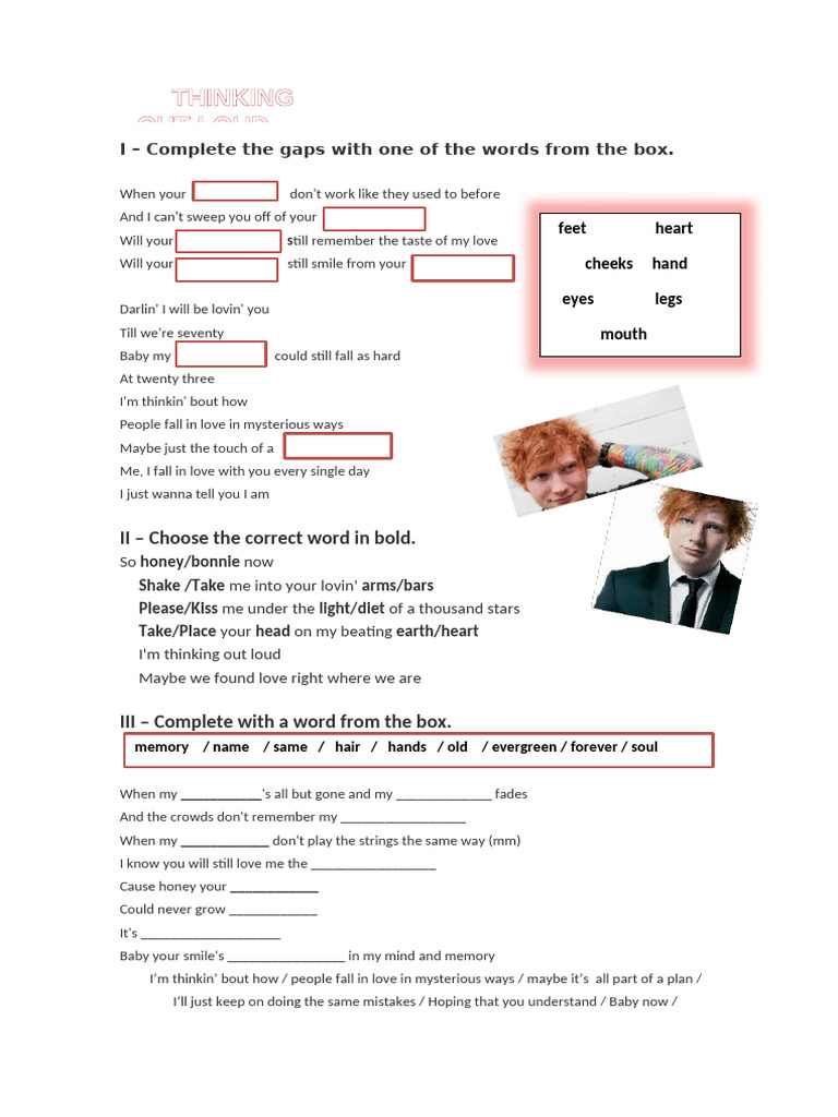 Ed Sheeran's Thinking Out Loud Lyrics | PDF
