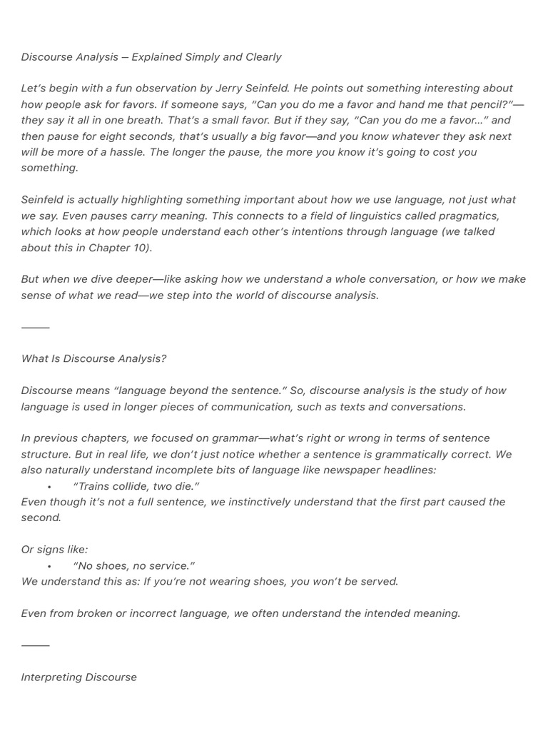 Discourse Analysis - Explained Simply and Clearly | PDF | Semiotics | Communication