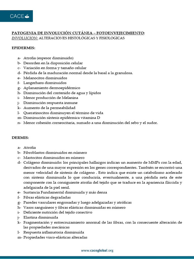 Patología de Involución Cutánea y Fotoenvejecimiento | PDF | Piel ...