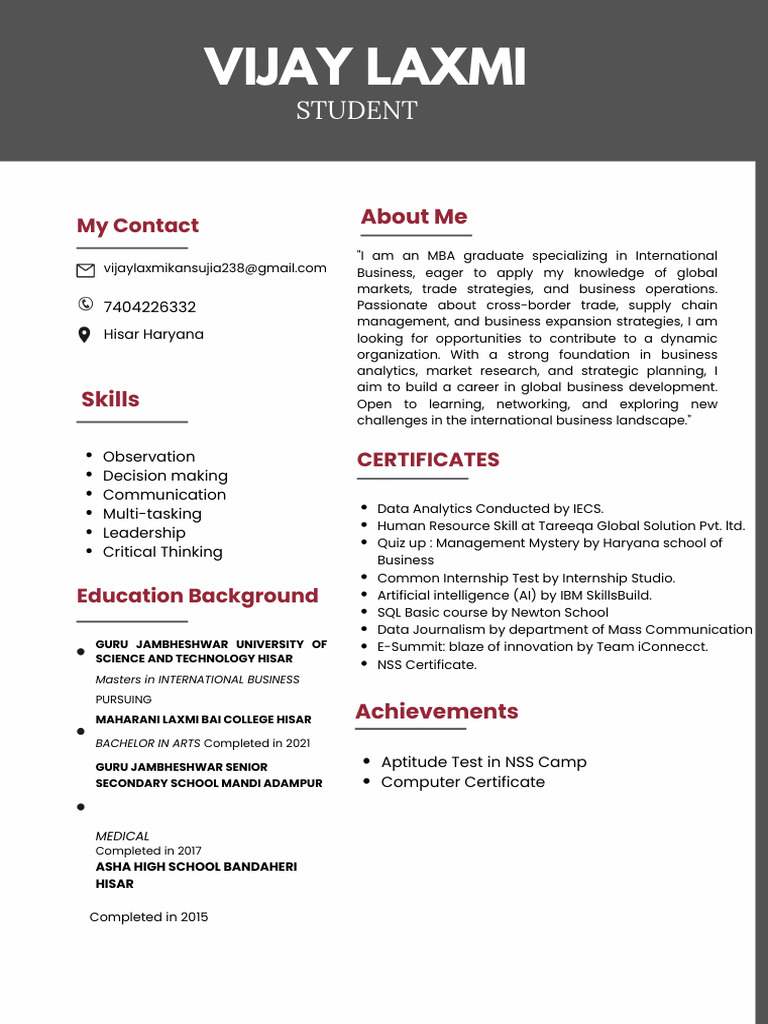 Vijay 'S Resume | PDF