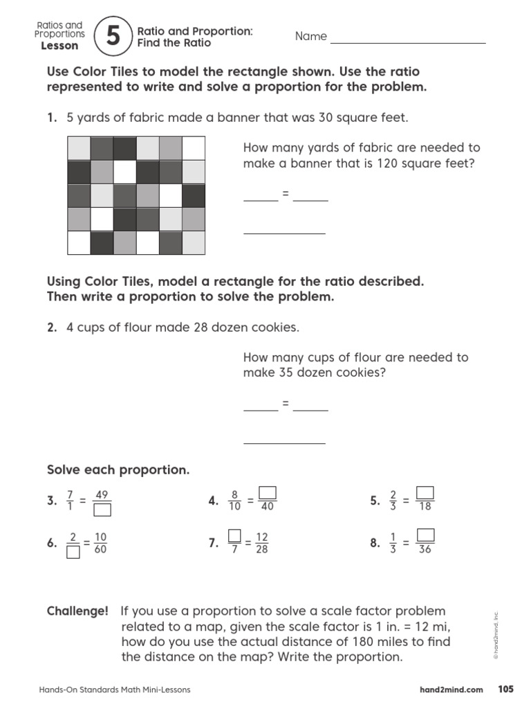 Ratio and Proportion Mini-Lessons | PDF