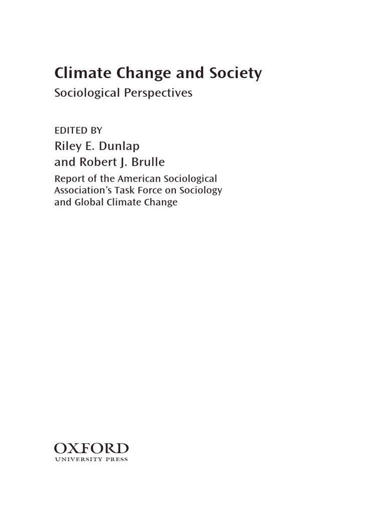 Climate Change and Society - Sociological Perspectives | PDF | Social ...