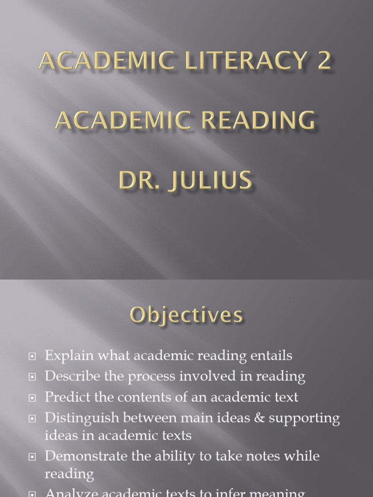 Academic Reading Skills and Strategies | PDF | Reading Comprehension ...