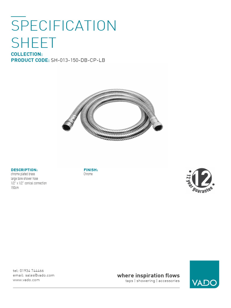 SH 013 150 DB CP LB - Specifications | PDF