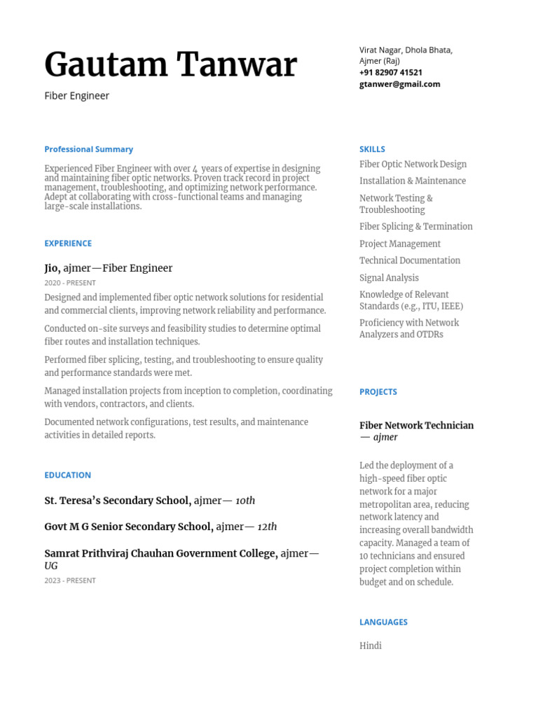 Gautam Resume | PDF | Optics | Computer Science