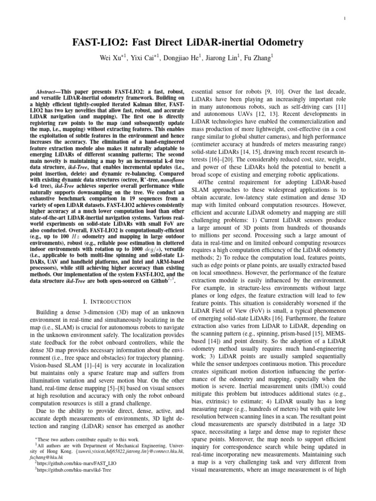 Fast LIO 2 | PDF | Lidar | Kalman Filter