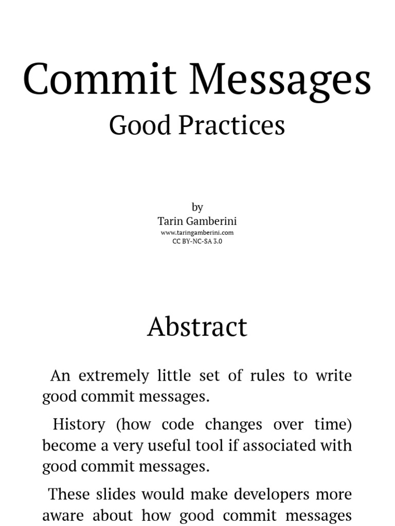 Git Commit Message Good Practices | PDF | X Path | Xml