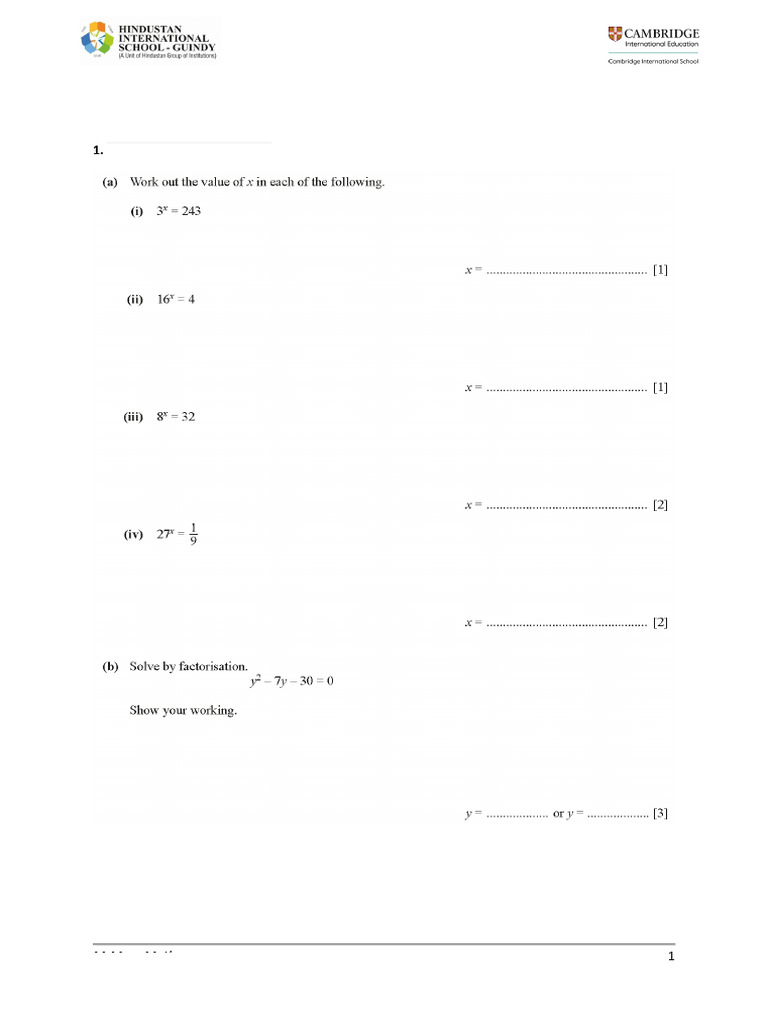 Igcse Extended Mathematics (0580) Topical Past Paper Questions - 2016/ ...